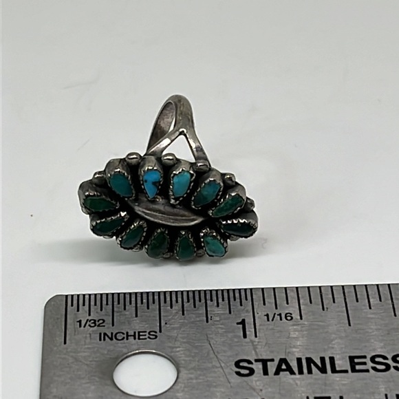 Zuni | Jewelry | Vintage Turquoise Zuni Cluster Ring 94s | Poshmark